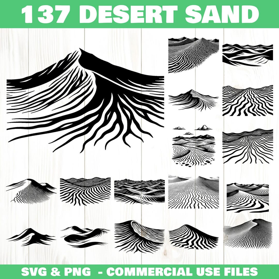 Desert Sand Dune Textures Patterns Svg & Png Bundle for Cricut and ...