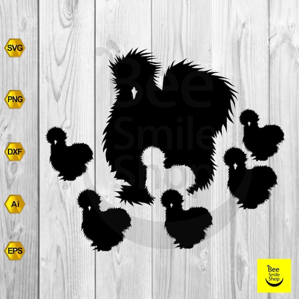 Beautiful Fluffy Silky Chicken Hen Rooster SVG Chicken Svg, Chicken Pet ...