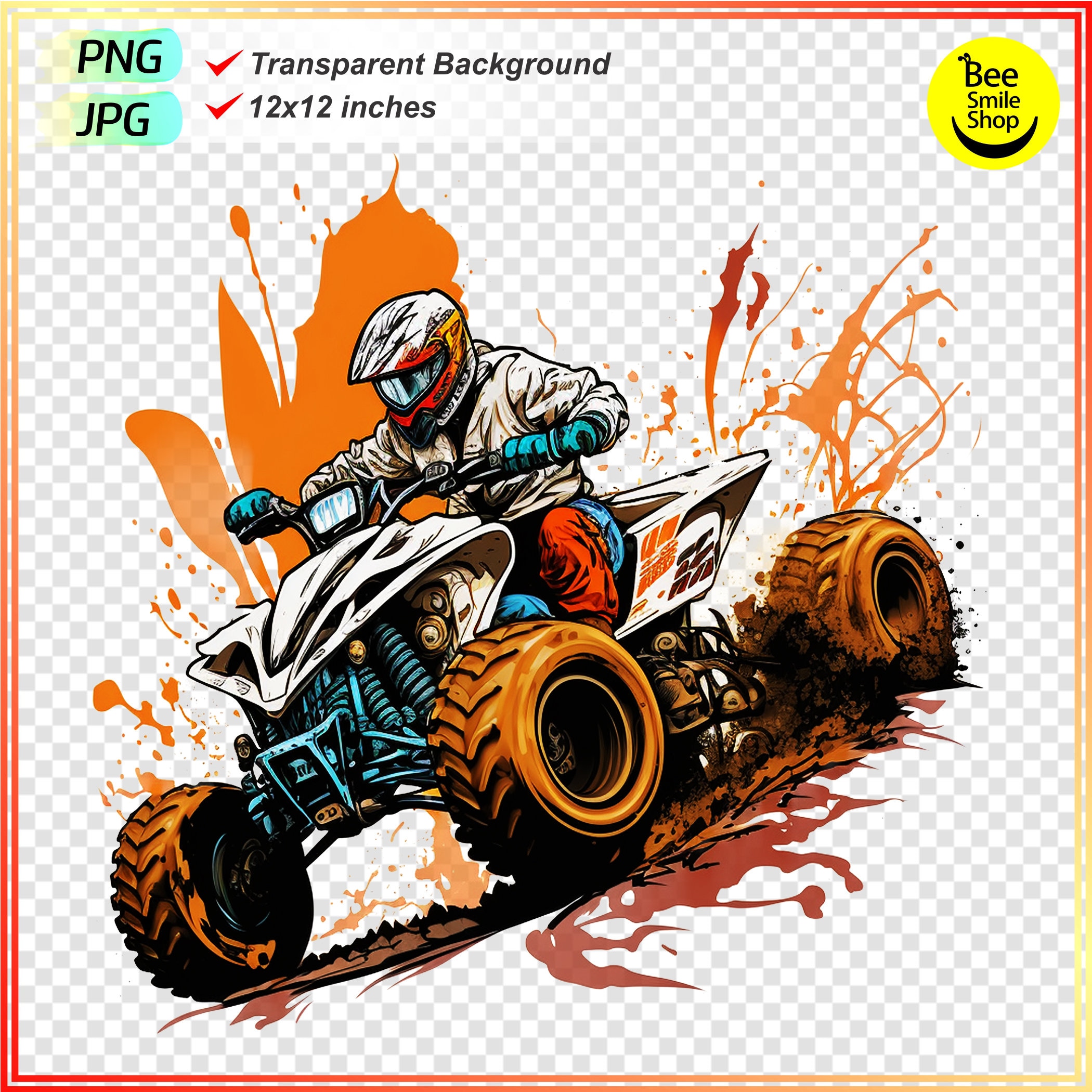 Atv Racing Orange Splat Png - Etsy