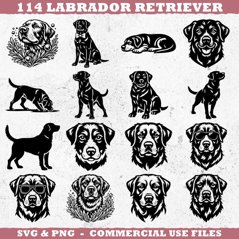 Labrador Retriever Dog Svg & Png Bundle for Cricut and Laser Engrave ...
