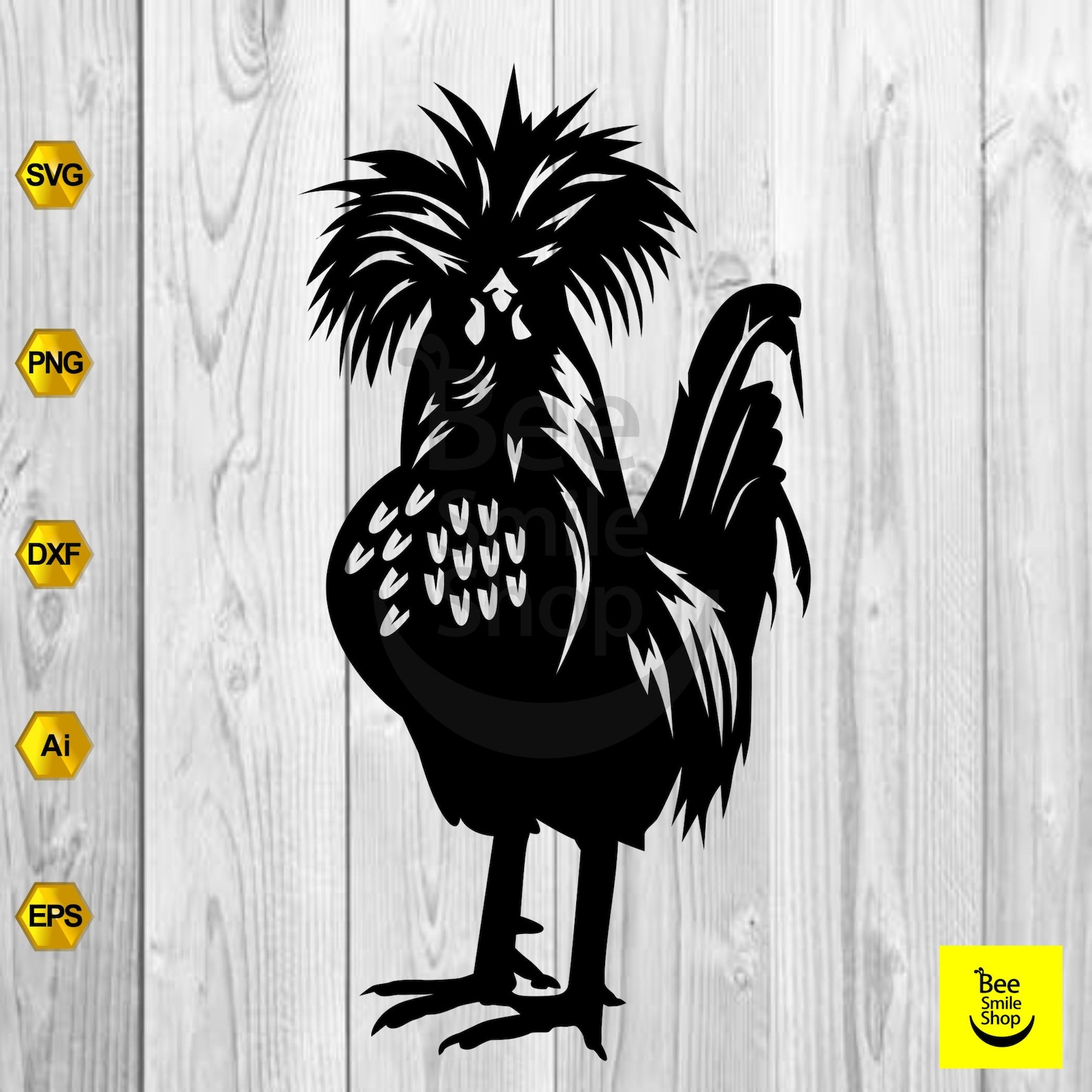 Polish Chicken Silhouette Clipart SVG - Polish Chicken Svg, Chicken Svg ...