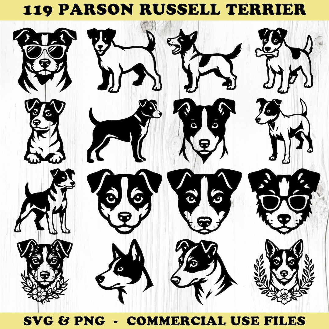 Paquete de imágenes SVG y PNG del perro Parson Russell Terrier para ...