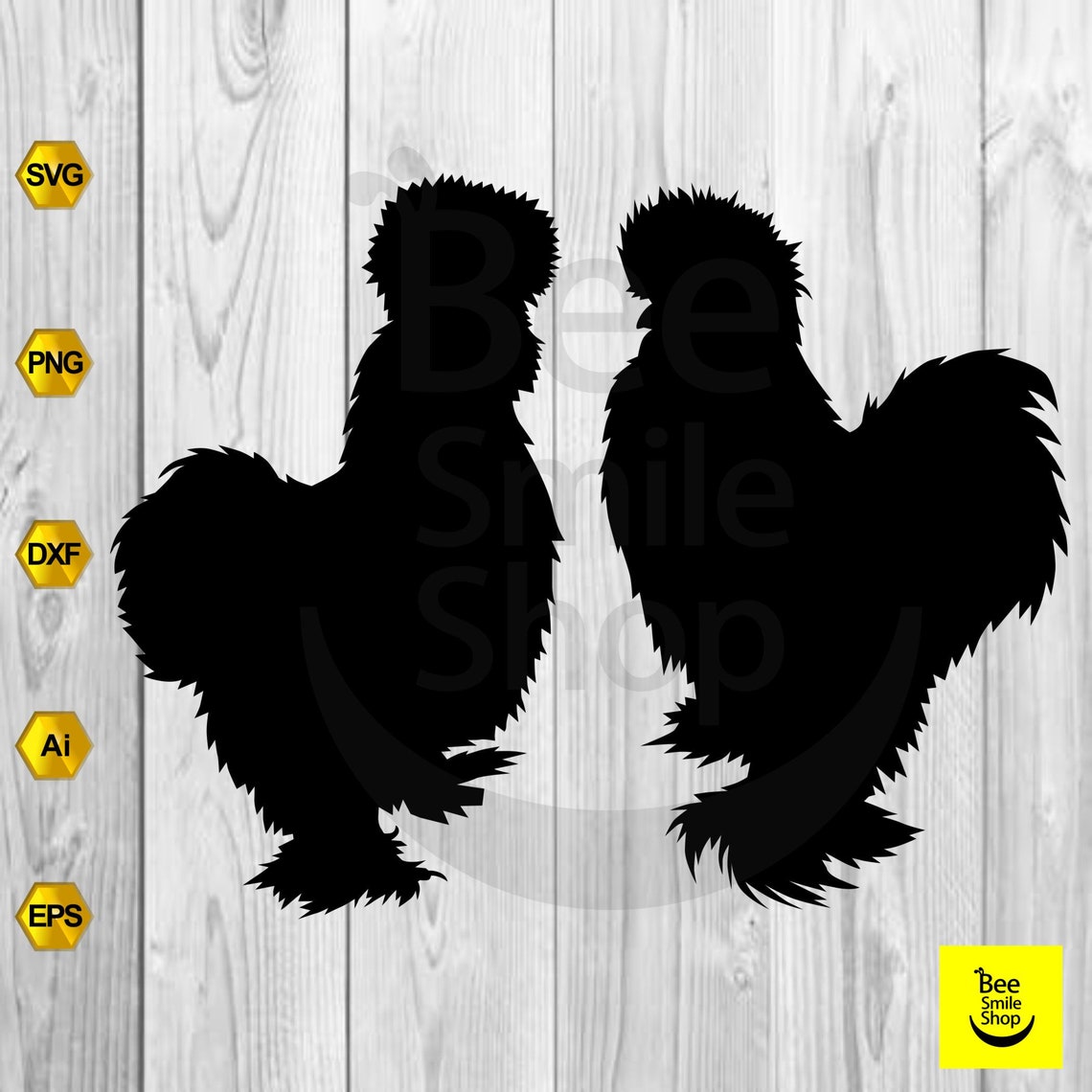 Two Silky Chicken Brothers SVG, Chicken Svg, Chicken Fighting, Chicken ...