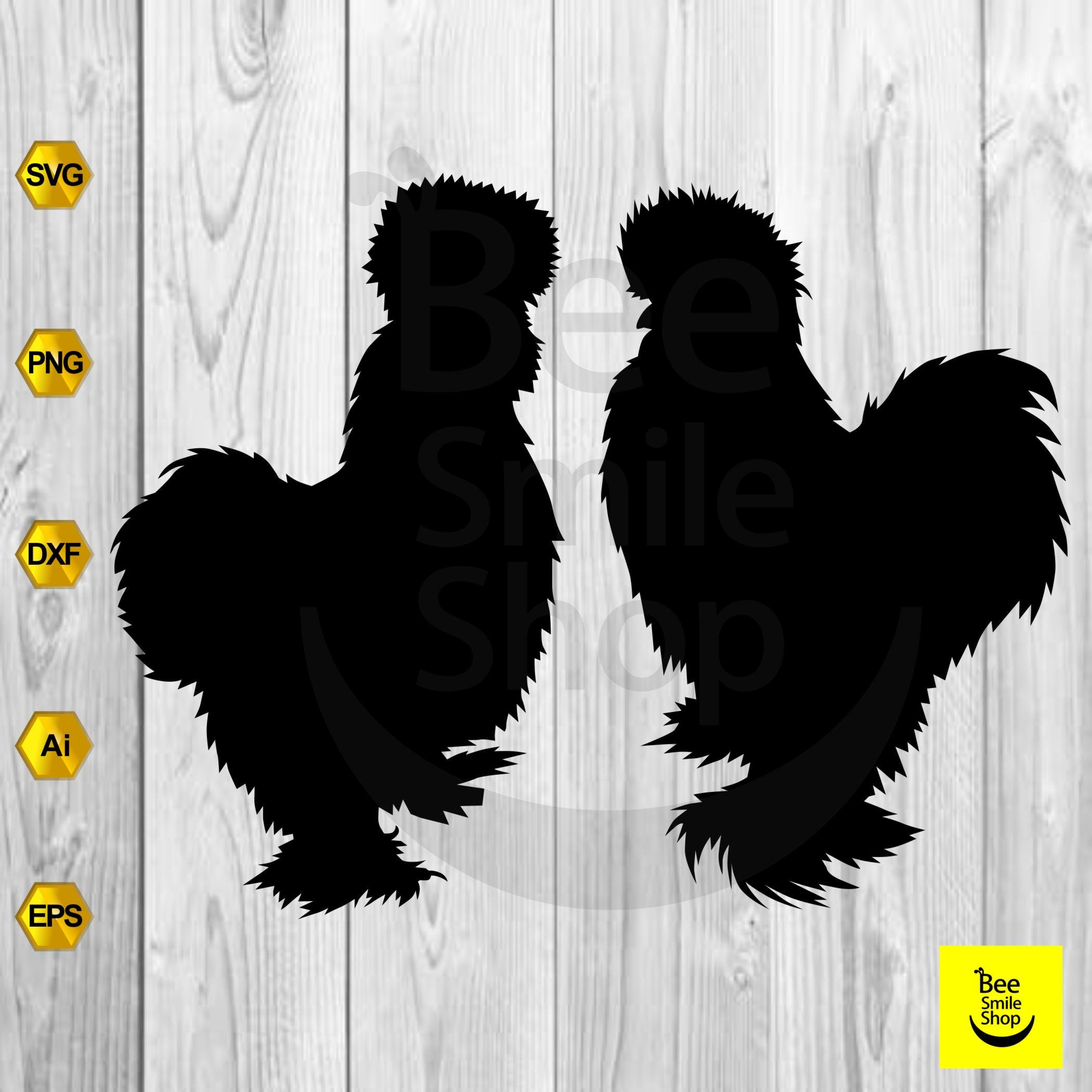 Two Silky Chicken Brothers SVG, Chicken Svg, Chicken Fighting, Chicken ...