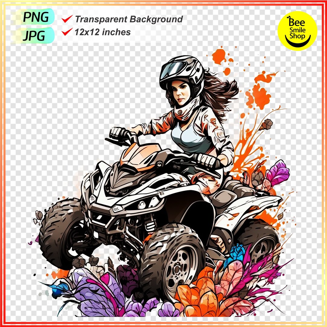 Atv Girl Watercolor Png File - Etsy