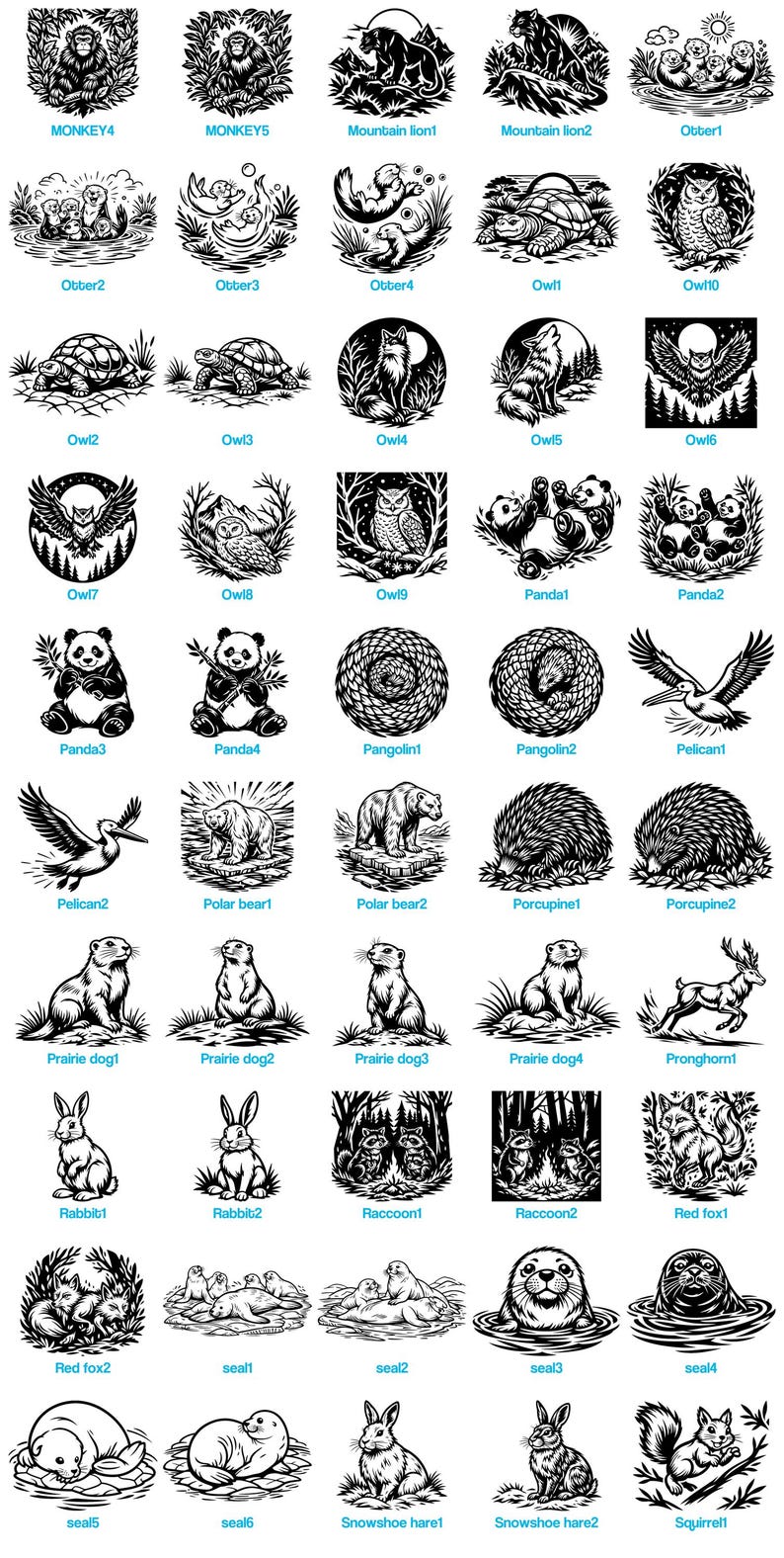 Wild Animal Scenes Svg & Png Bundle for Cricut and Laser Engrave ...