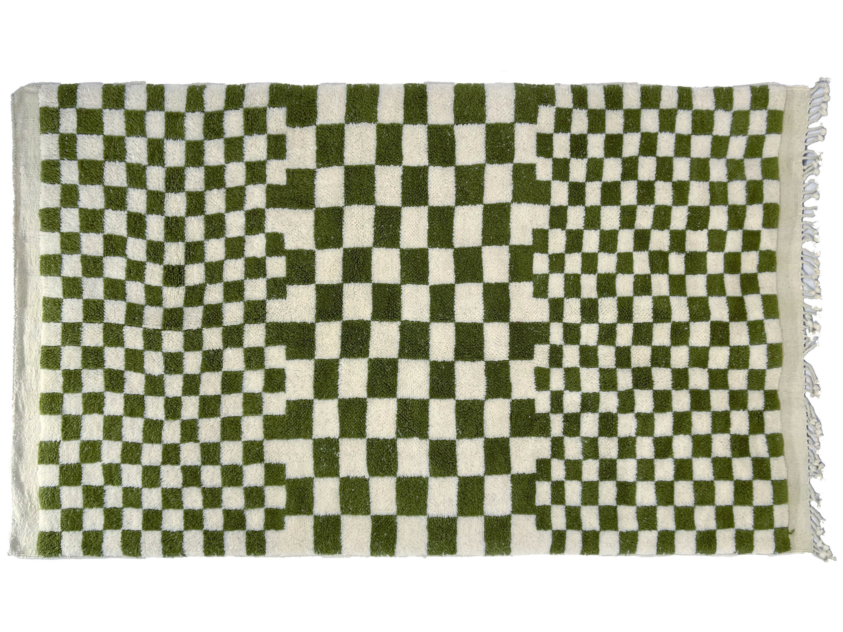 Green Moroccan Berber Checkered Rug Checkered Berber Rug - Etsy