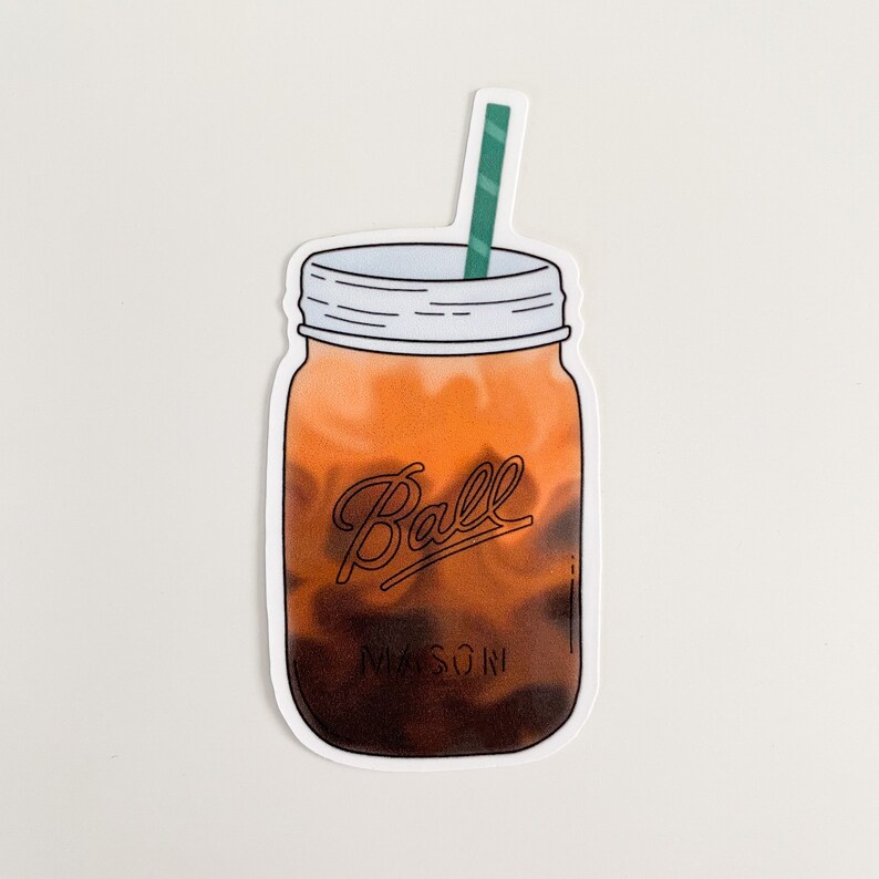 Iced Coffee Sticker Coffee Sticker Cold Brew Sticker - Etsy