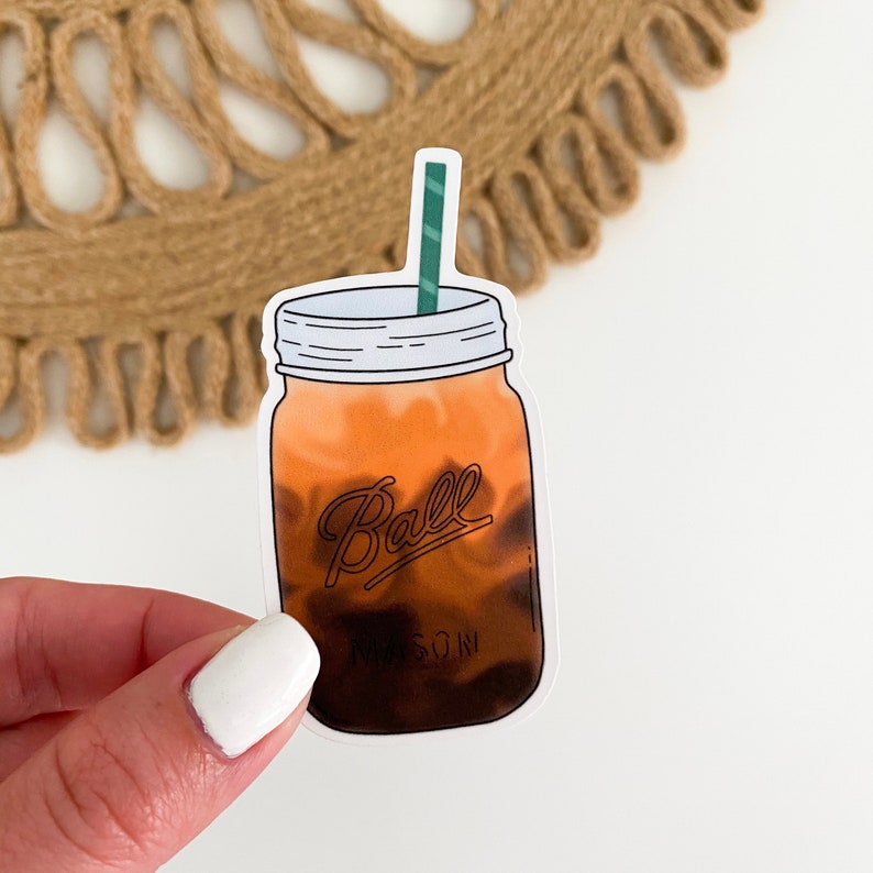Iced Coffee Sticker Coffee Sticker Cold Brew Sticker - Etsy