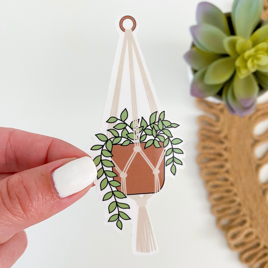 Hanging Plant Sticker Macrame Sticker Hanging Plant - Etsy