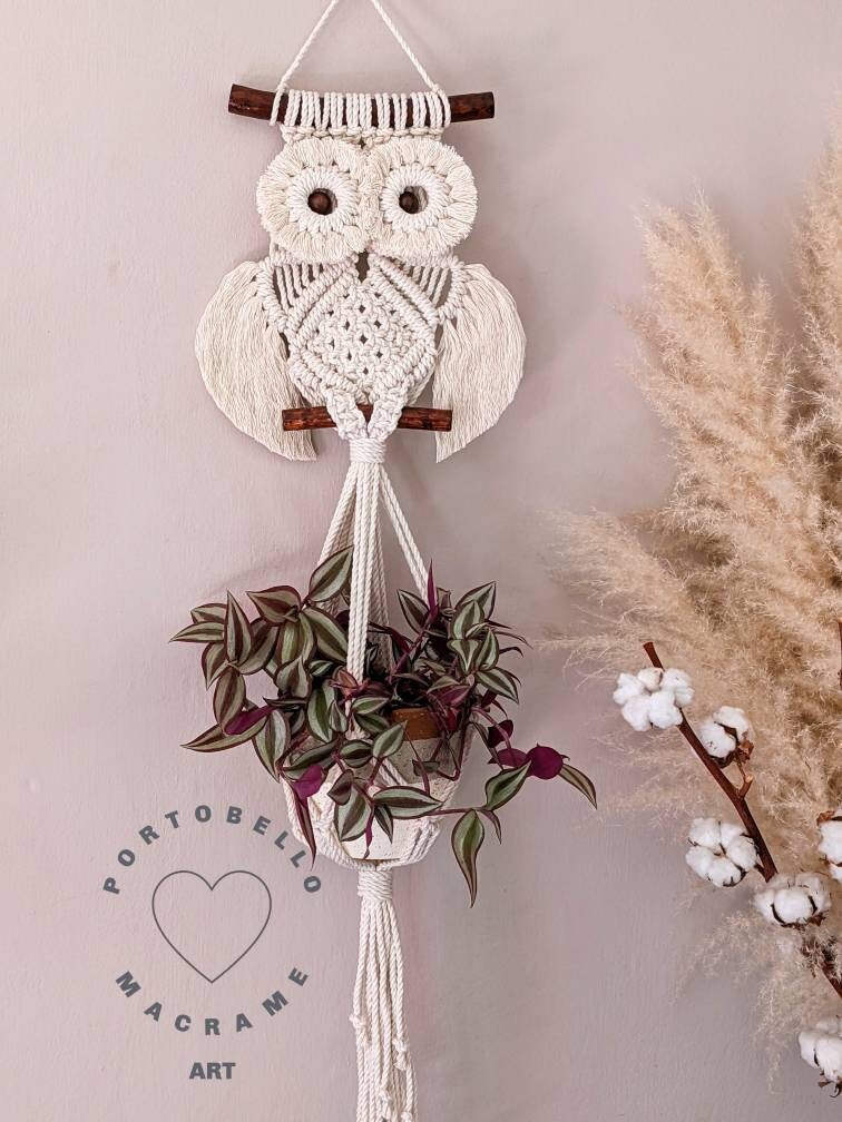 Macrame Owl Plant Hanger Macrame Plant Hanger and Hanging - Etsy Canada