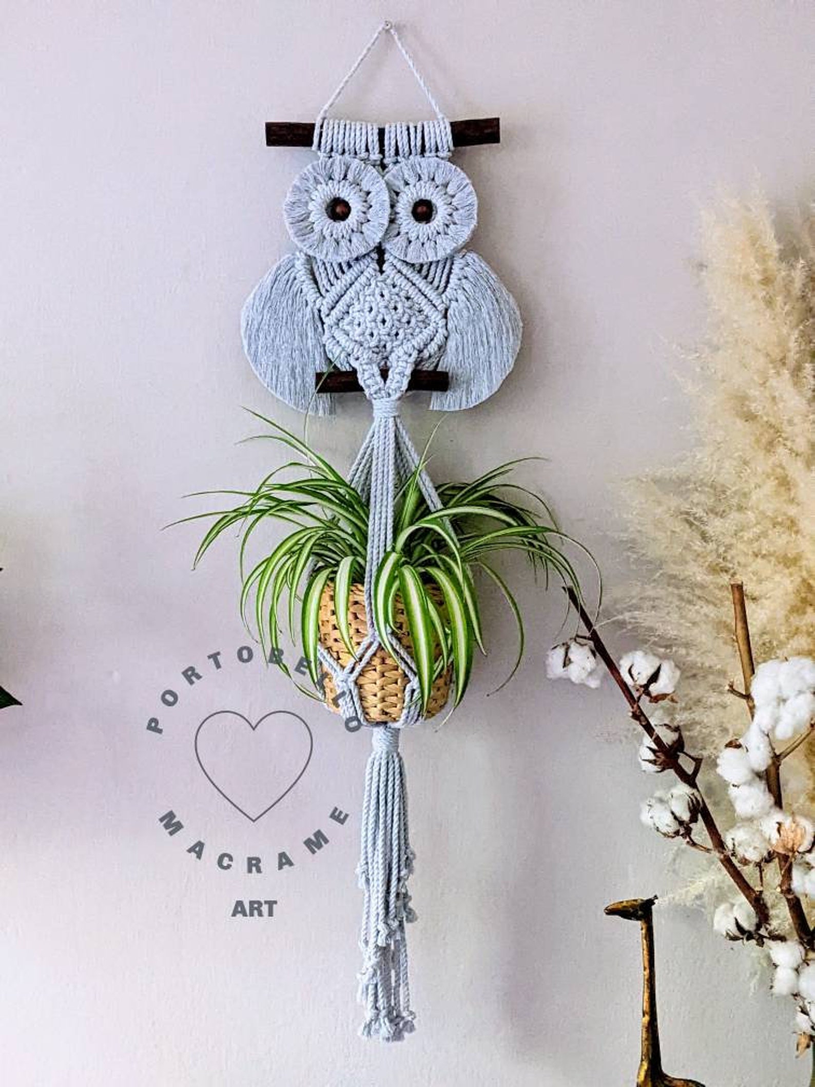 Macrame Owl Plant Hanger Macrame Plant Hanger and Hanging - Etsy