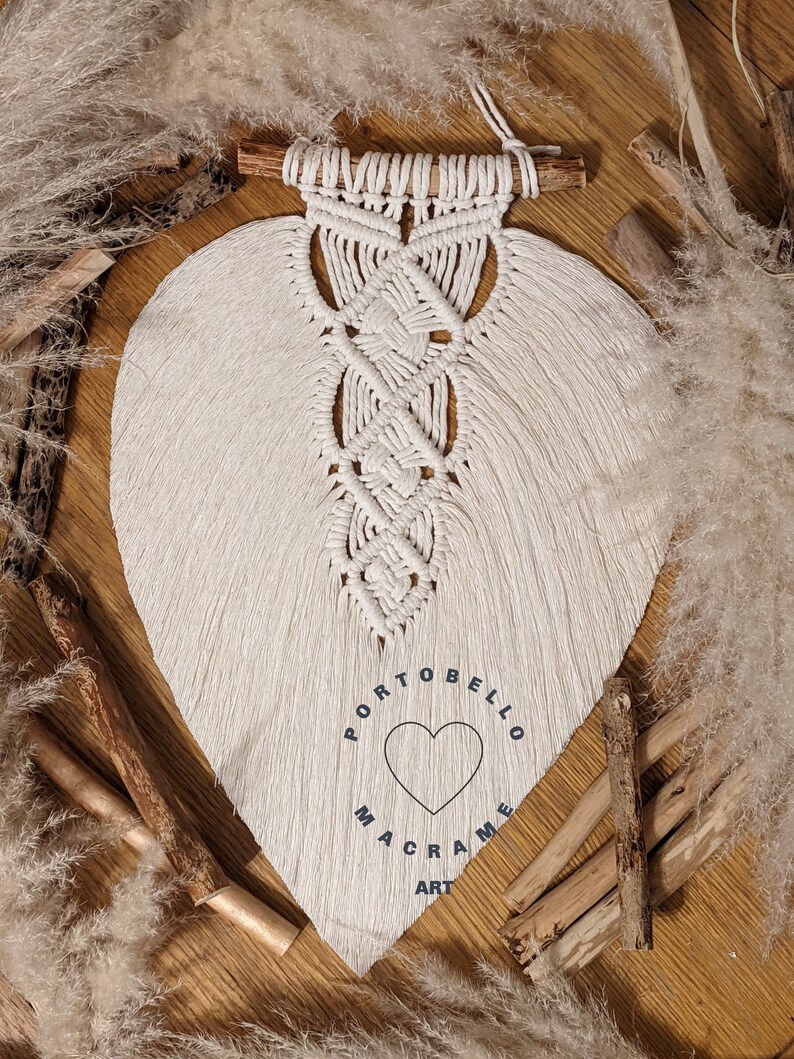 Large Macrame Leaf Wall Hanging, Macrame Feather, Boho Leaf, Earth Tone ...