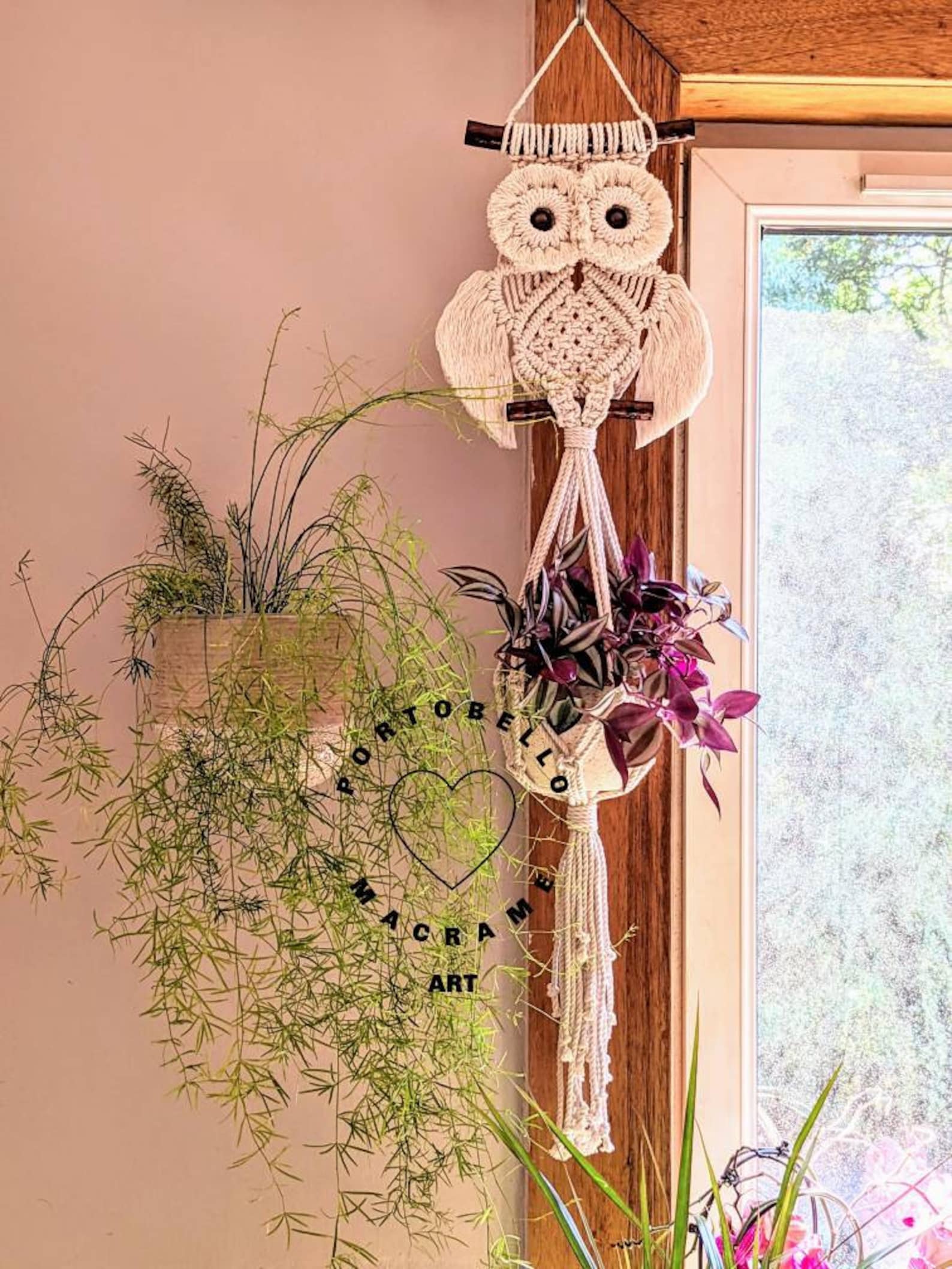 Macrame Owl Plant Hanger Macrame Plant Hanger and Hanging - Etsy Canada