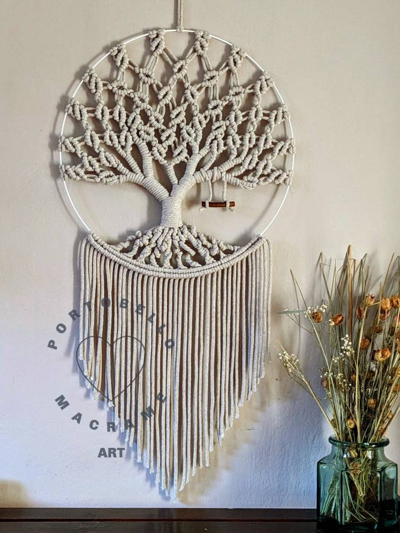 Großer Makramee Baum des Lebens,handgemachter gemütlicher Raum Dekor,einzigartige Dekor Kunst ...