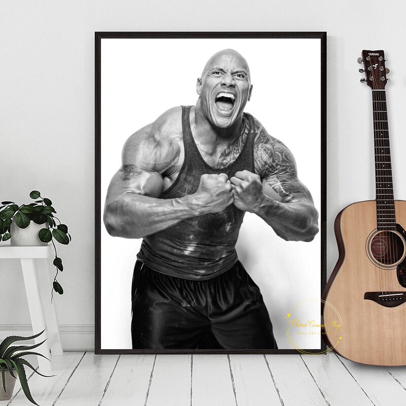 The Rock Dwayne Johnson Poster Canvas Wall Art Family Bedroom Decor ...