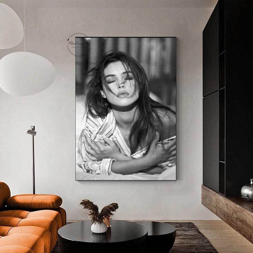 Monica Bellucci Poster Canvas Wall Art Family Bedroom Decor Frame ...