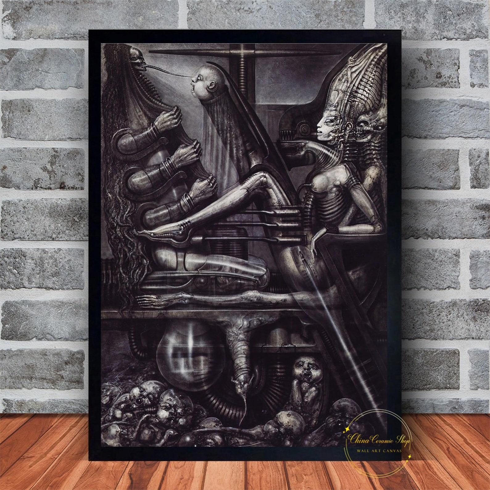 Hr Giger Li Ii Poster Canvas Wall Art Family Bedroom Decor Frame Option ...