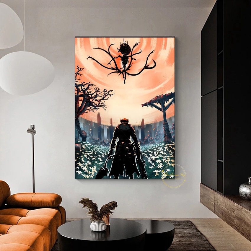 Bloodborne Game Poster Canvas Wall Art Family Bedroom Decor Frame ...