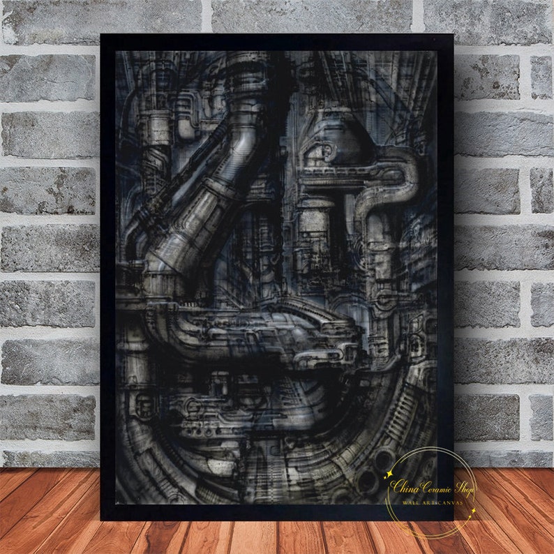 Hr Giger Poster Canvas Wall Art Family Bedroom Decor Frame Option ...