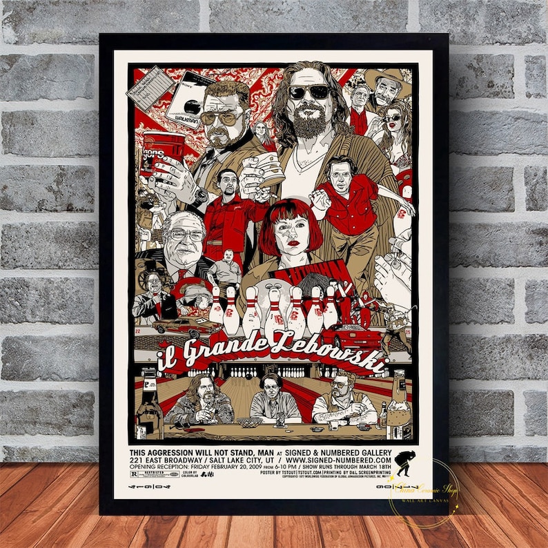 The Big Lebowski Movie Poster Canvas Wall Art Family Bedroom Decor ...