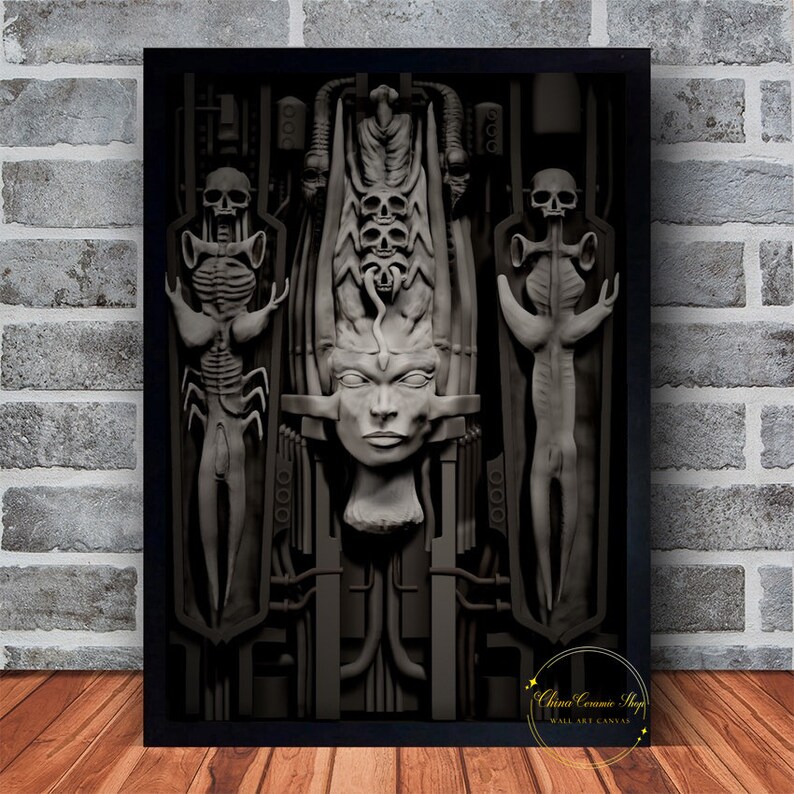 Hr Giger Li Ii Poster Canvas Wall Art Family Bedroom Decor Frame Option ...
