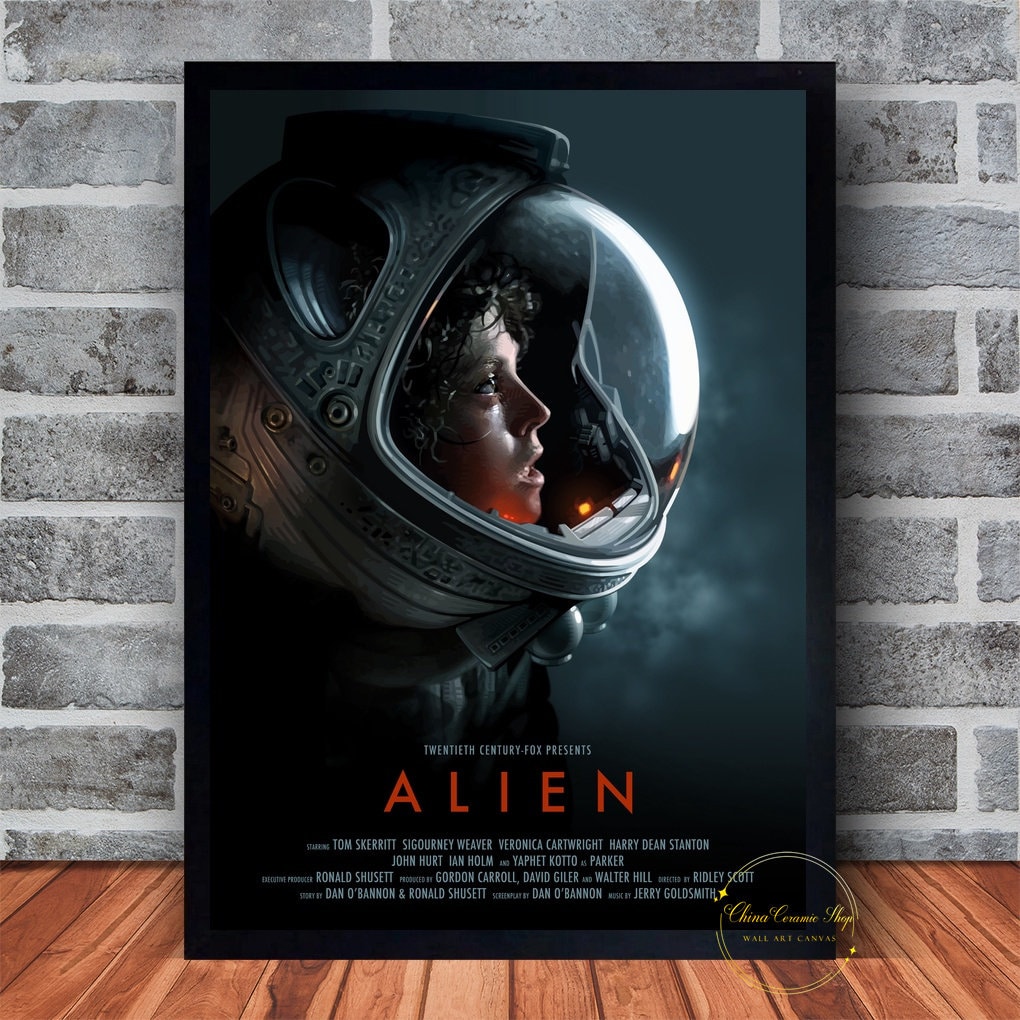 Alien Movie Poster Canvas Wall Art Family Bedroom Decor Frame Option ...