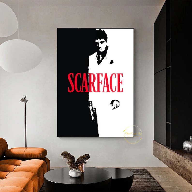 Al Pacino Scarface Movie Poster Canvas Wall Art Family Bedroom Decor ...