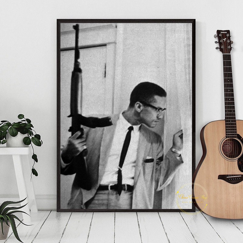 Malcolm X Poster Canvas Wall Art Family Bedroom Decor Frame Option ...