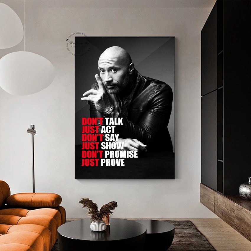 The Rock Dwayne Johnson Poster Canvas Wall Art Family Bedroom Decor ...