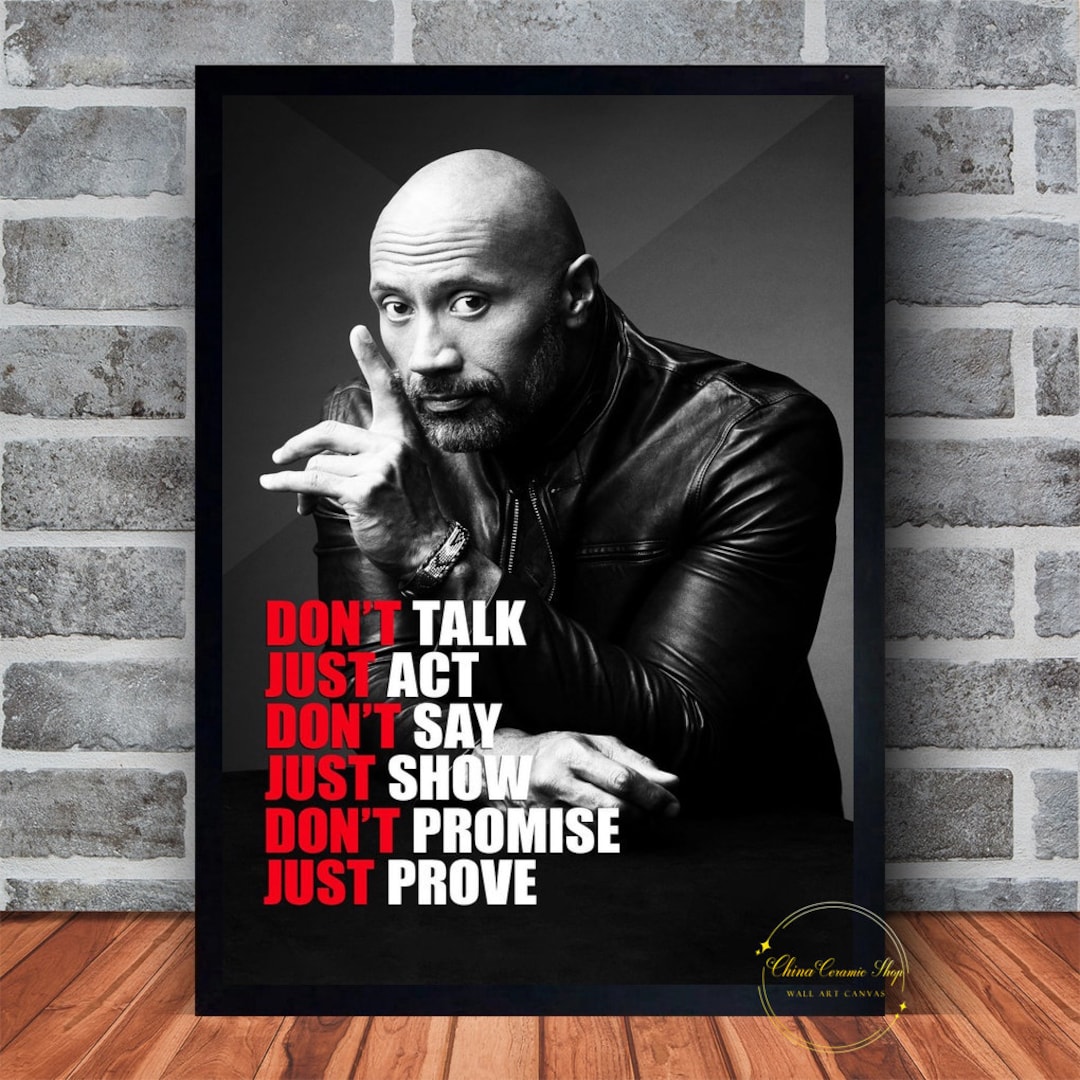 The Rock Dwayne Johnson Poster Canvas Wall Art Family Bedroom Decor ...