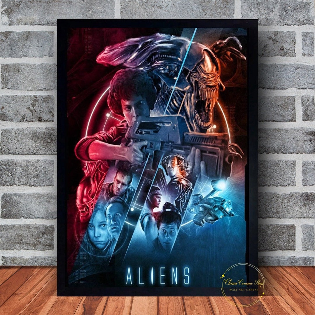 Alien Movie Poster Canvas Wall Art Family Bedroom Decor Frame Option ...