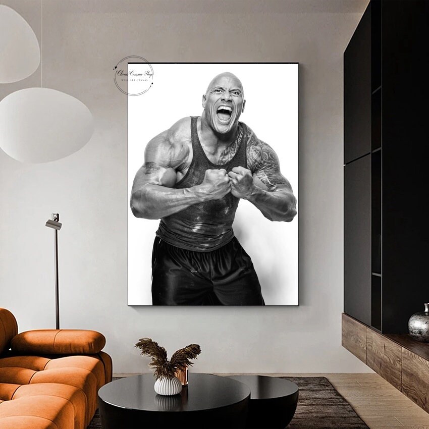 The Rock Dwayne Johnson Poster Canvas Wall Art Family Bedroom Decor ...