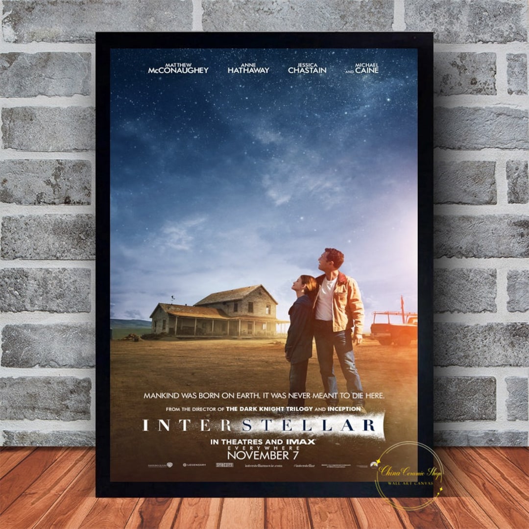 Interstellar Movie Poster Canvas Wall Art Family Bedroom Decor Frame ...