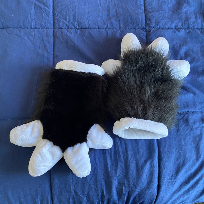 Black and White Monster Fursuit Hand Paws - Etsy