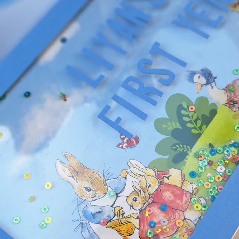 Personalized Peter Rabbit Album, Scrapbook, First Birthday Photo Album ...