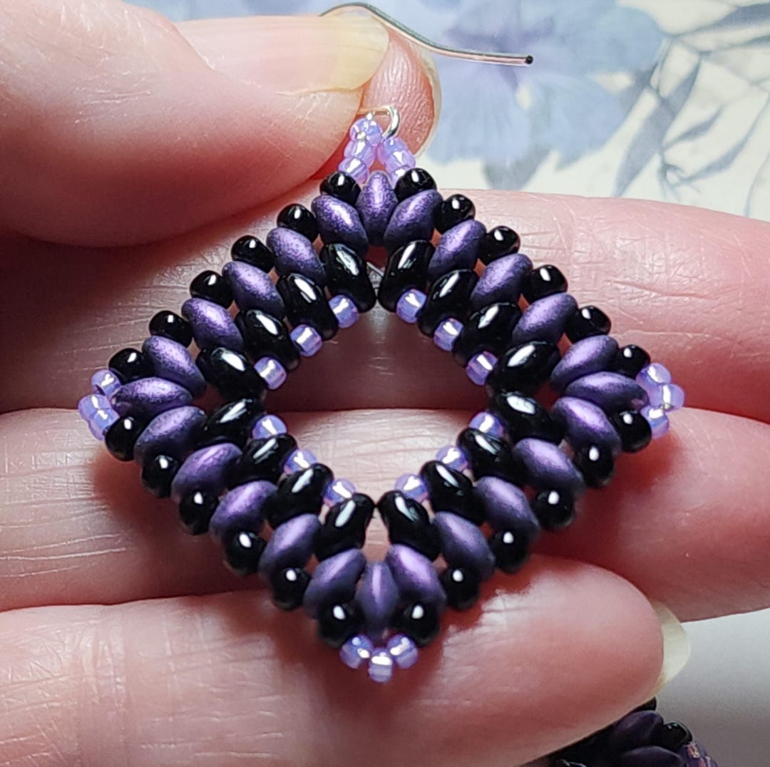 AIR Superduo Rhombus Earrings Authentic Native American Made Ode'imin ...