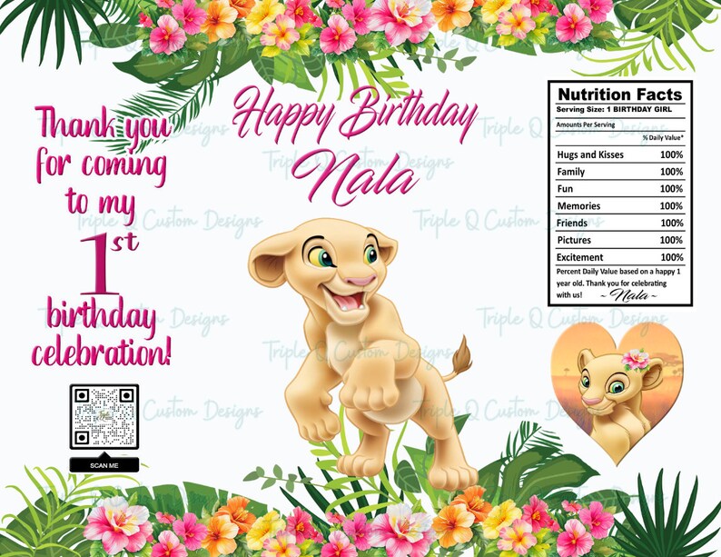 Nala Chip Bags, Lion King Birthday Decor, Nala Party Ideas, Lion King ...