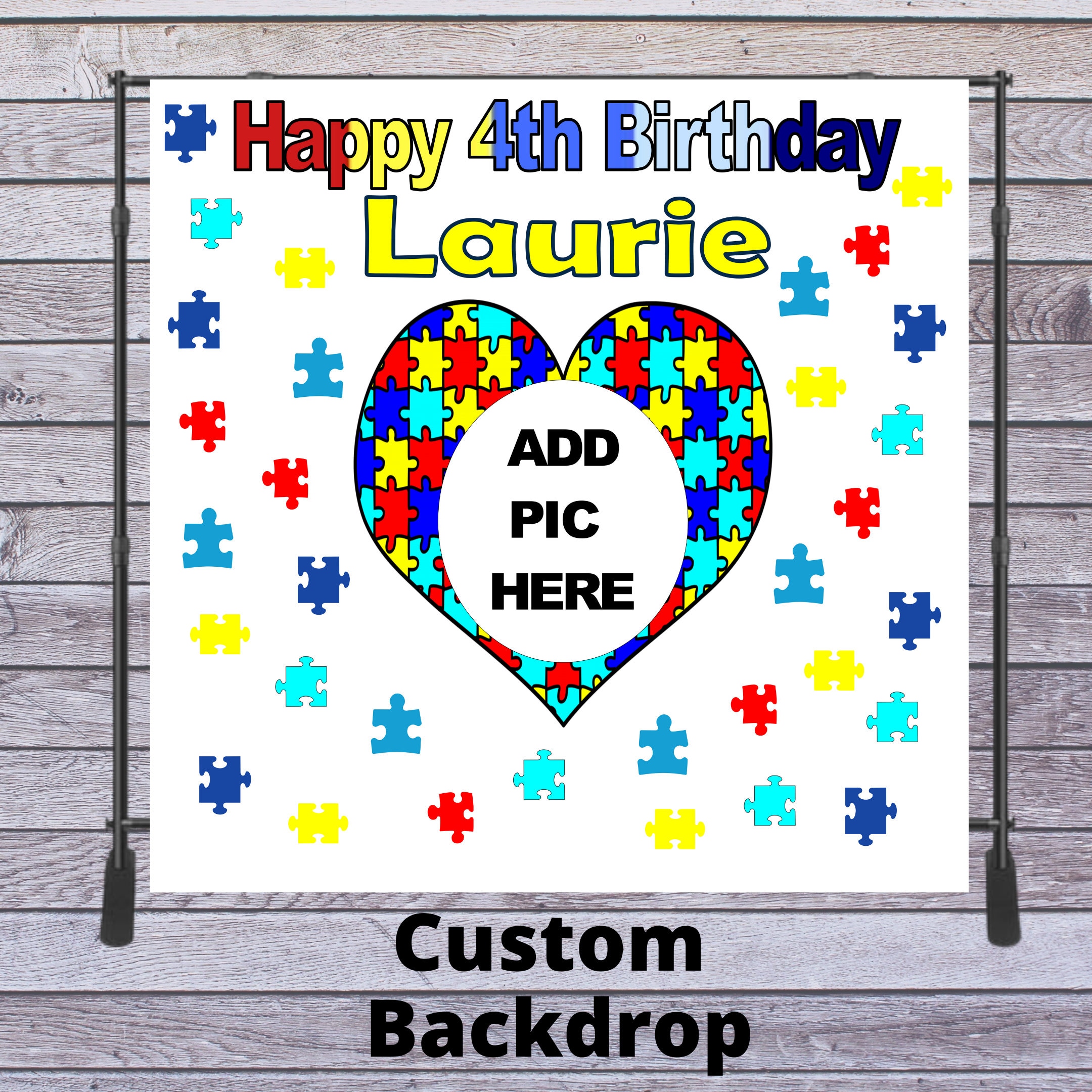 Autism Backdrop, Autism Birthday Background, Autism Awareness Banner ...