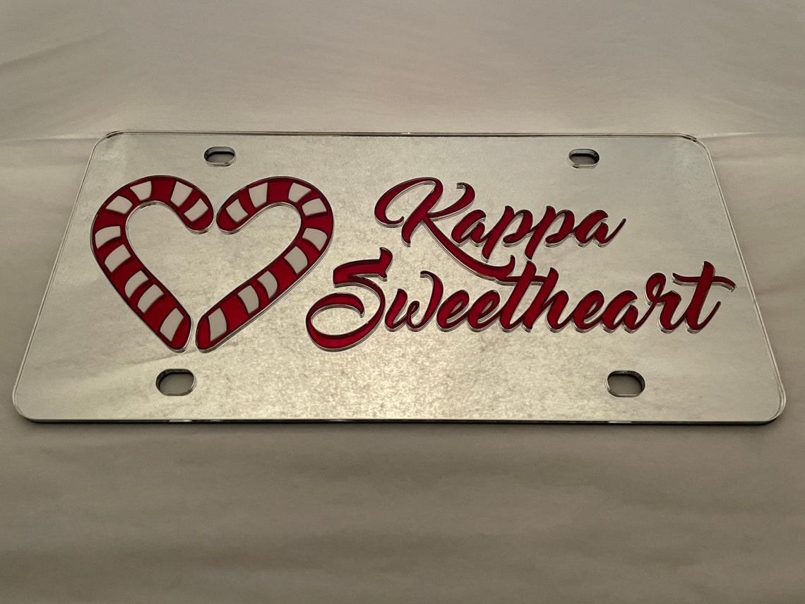 Kappa Sweetheart Laser Cut Acrylic License Plate! - Etsy