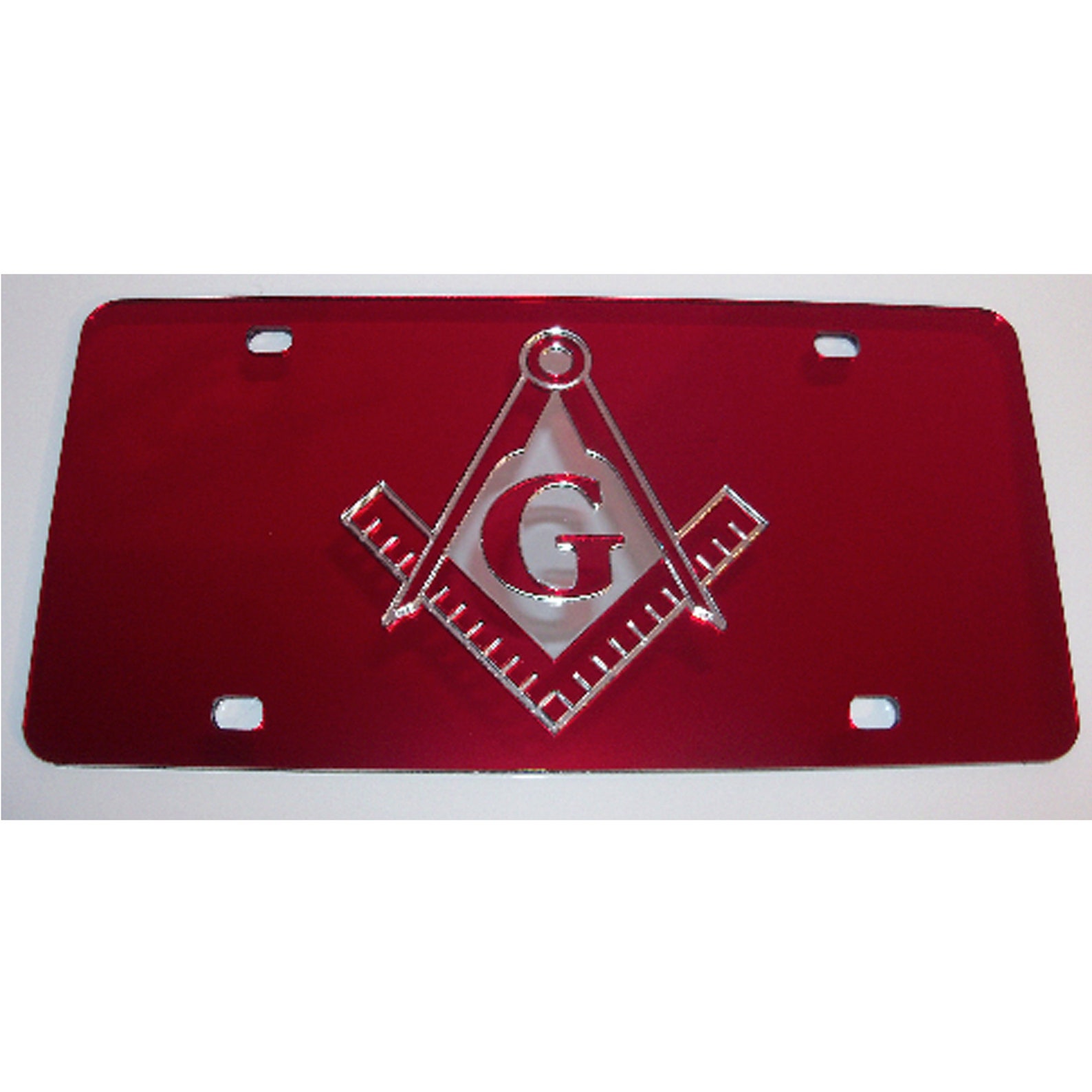 Masonic Mirror Laser Cut License Plate Color's Red/silver NEW!! Any ...