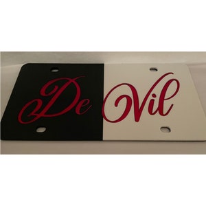 Cruella Devil Inspired License Plate! New! Black, White, and Red! - Etsy