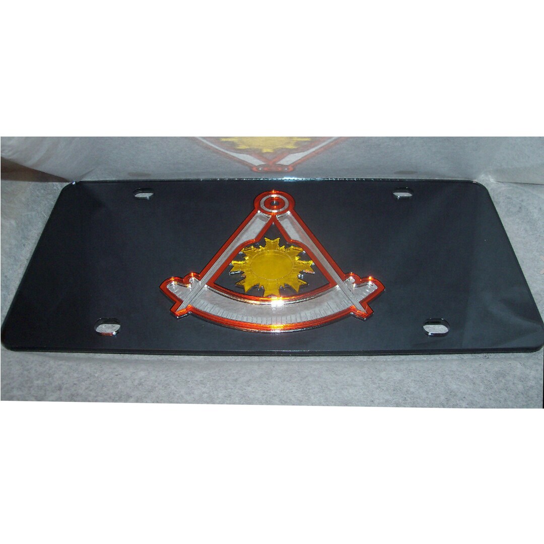 Past Master Mason Acrylic Laser Cut License Plate Color's Red/silver ...