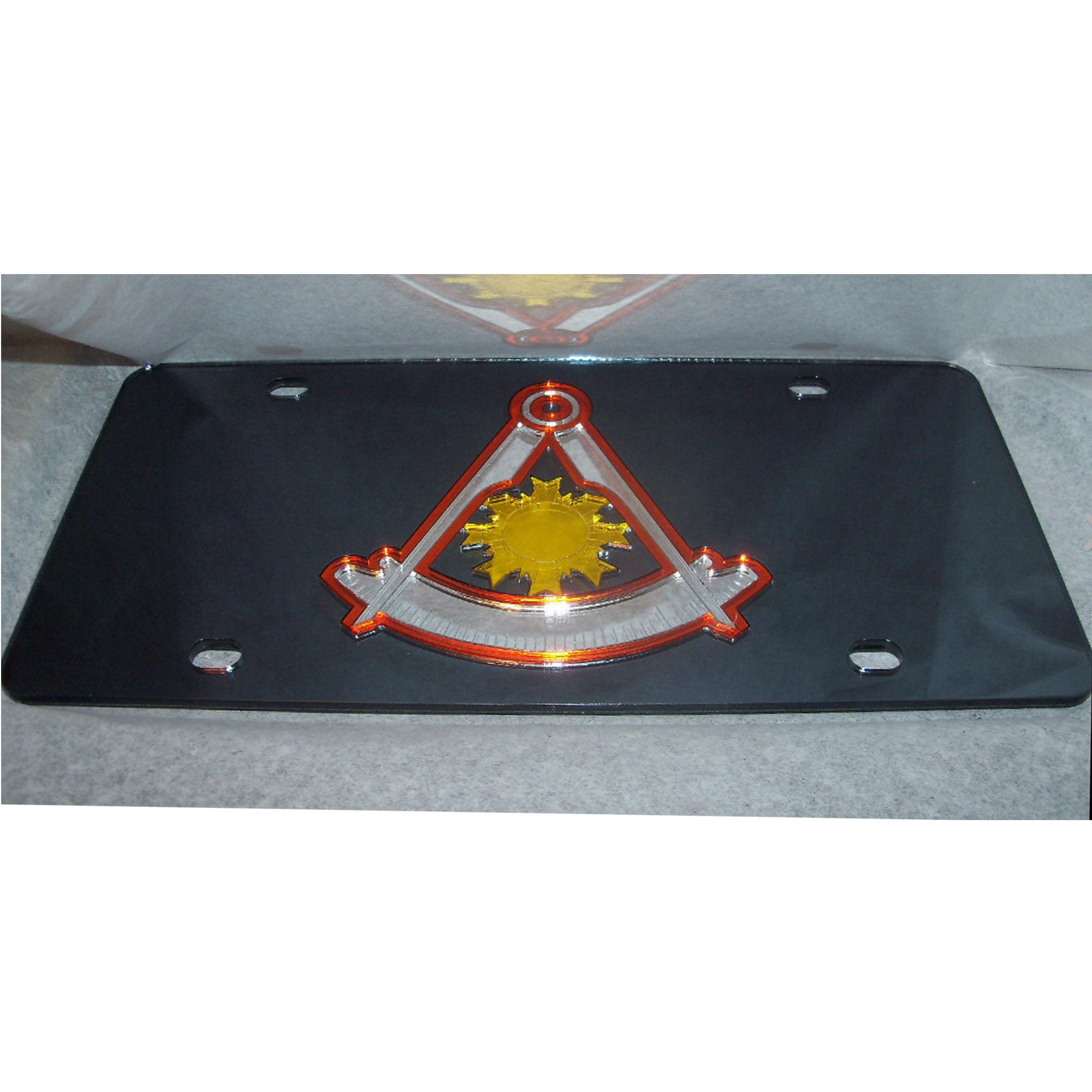 Past Master Mason Acrylic Laser Cut License Plate Color's Red/silver ...