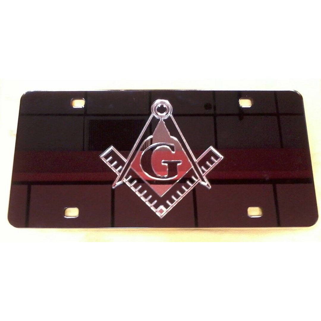Masonic Mirror Laser Cut License Plate Color's Black/silver NEW!! Any ...