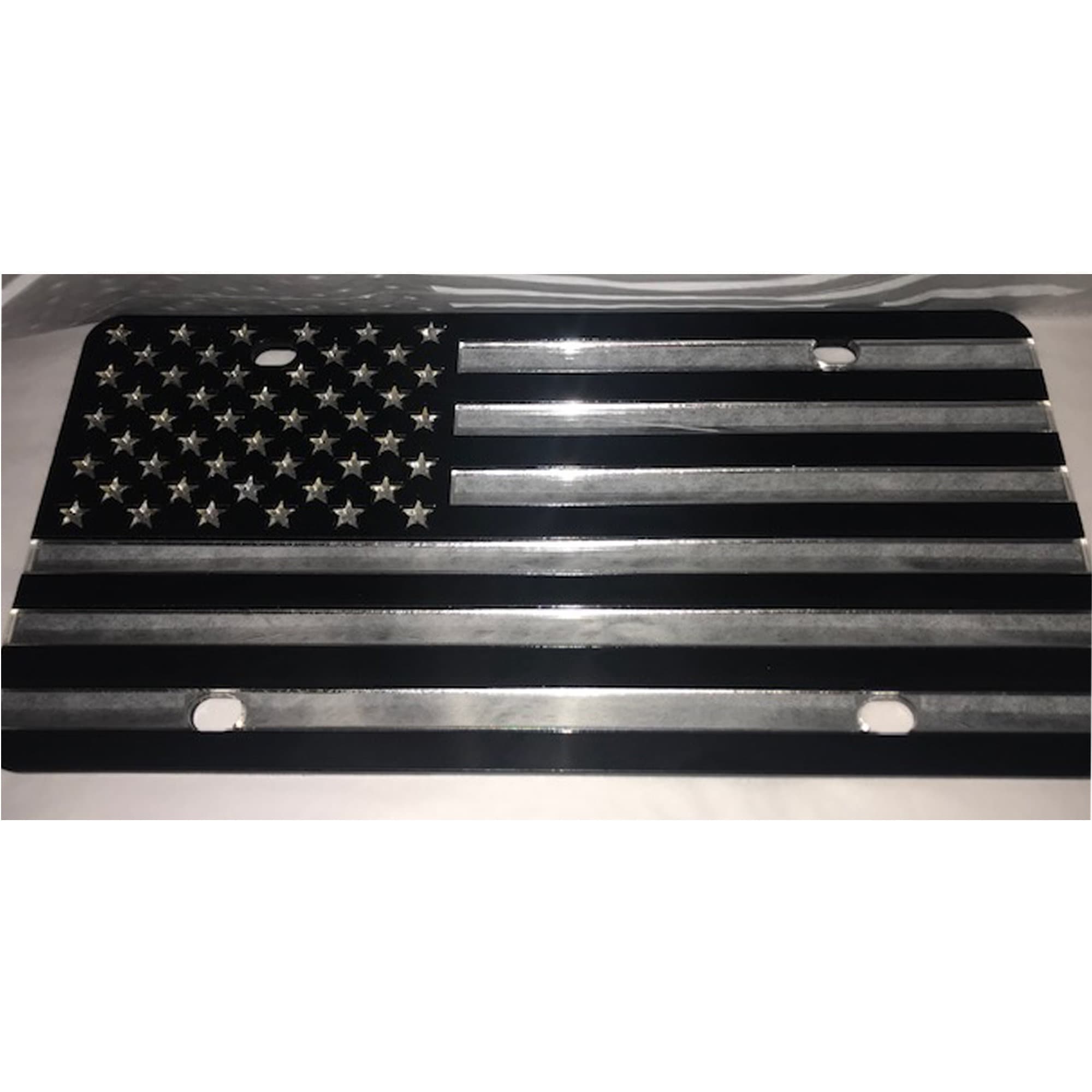 American Flag Black & Silver Acrylic Laser Cut License Plate New! - Etsy