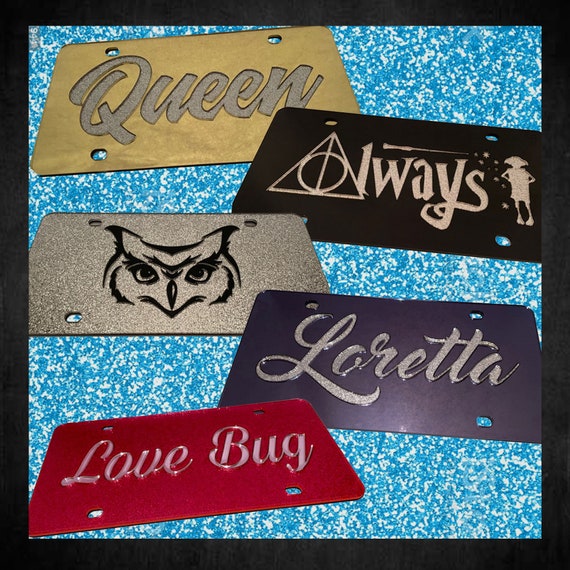 Custom License Plate Laser Cut Acrylic Durable See What I | Etsy