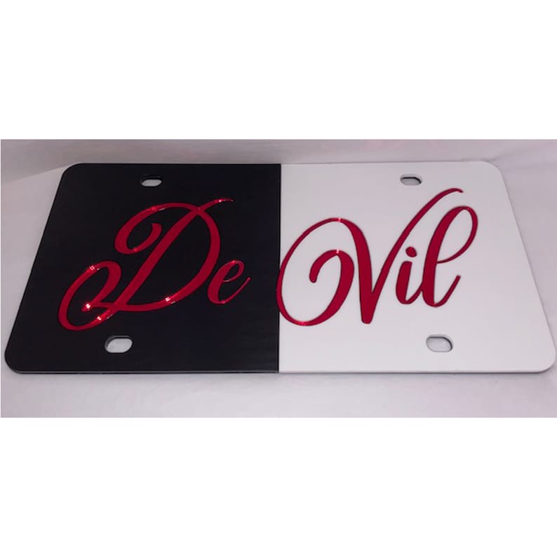 Cruella Devil Inspired License Plate! New! Black, White, and Red! - Etsy