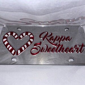 Kappa Sweetheart Laser Cut Acrylic License Plate! - Etsy