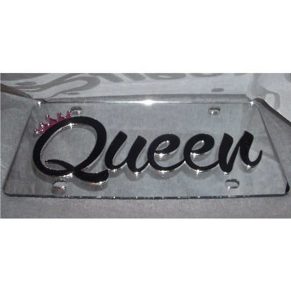 Queen Mirror Laser Cut License Plate NEW | Etsy